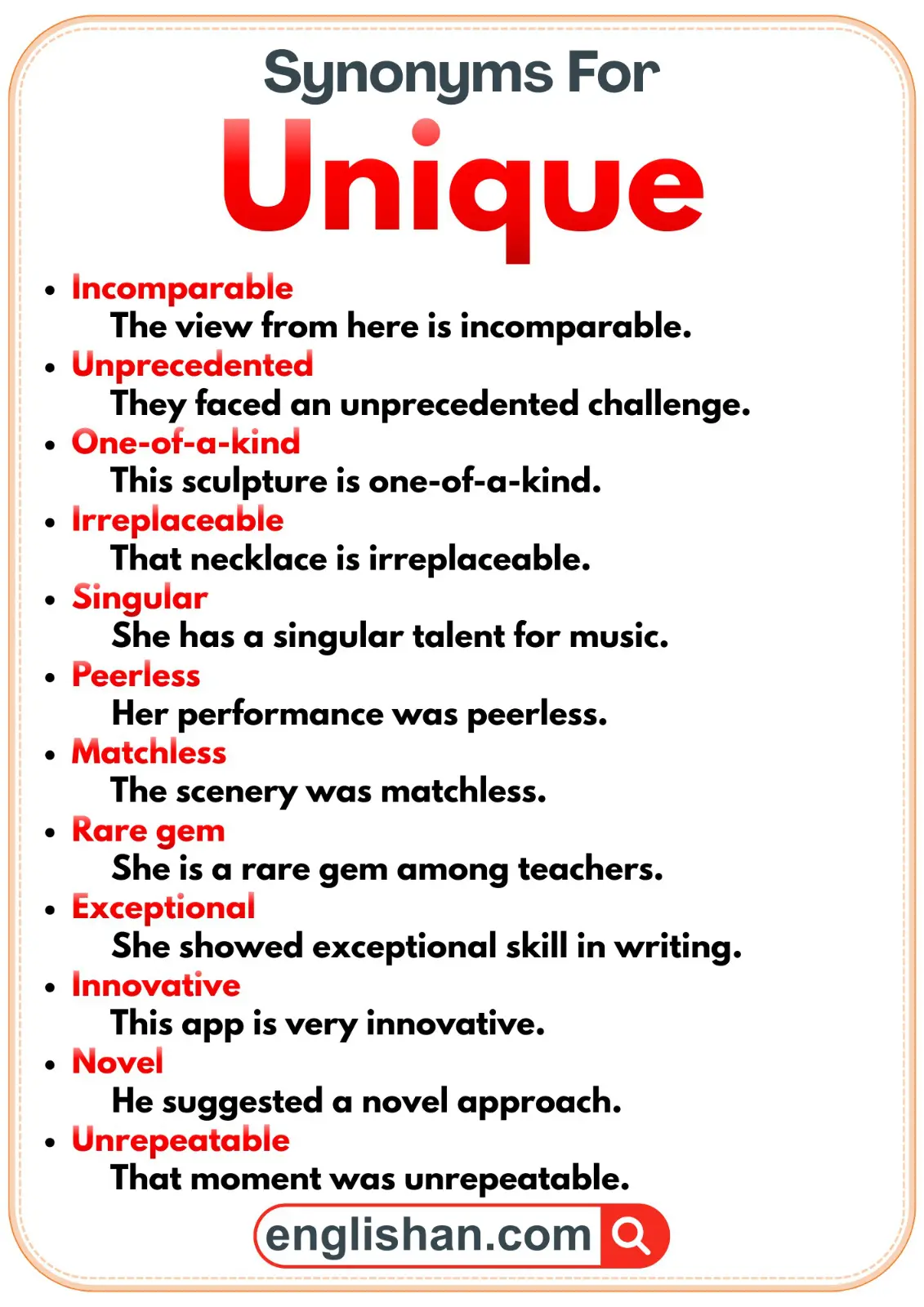 110+ Synonyms for Unique with Meaning