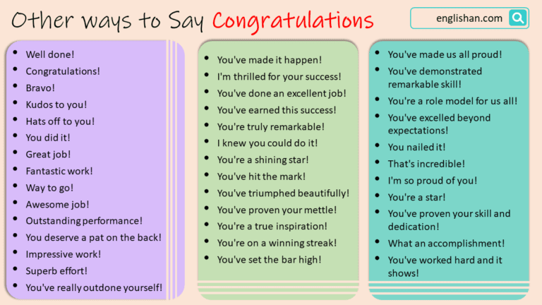 Other Ways To Say Congratulations in English • Englishan
