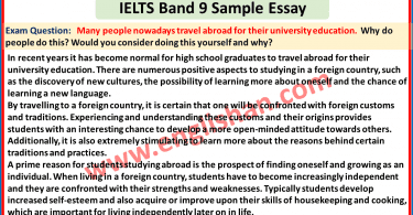 50+ IELTS Band 8 Sample Essay with PDF