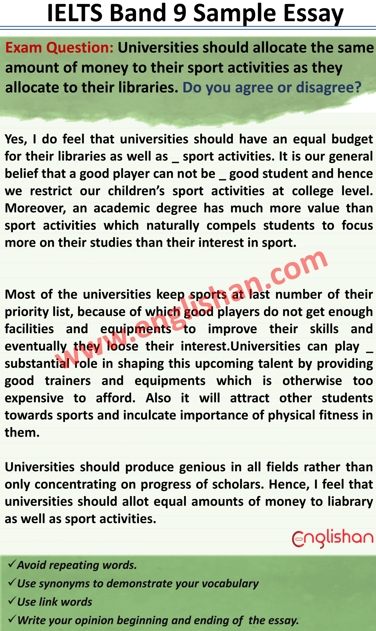 IELTS Sample Essay Topics 2020 Band 9 | Writing Task 2