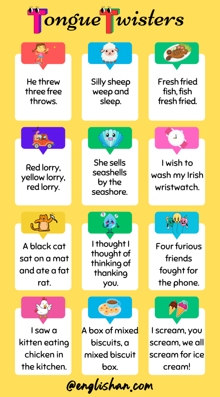 50 Tongue Twisters In English • Englishan
