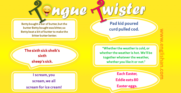 50 Tongue Twisters In English • Englishan