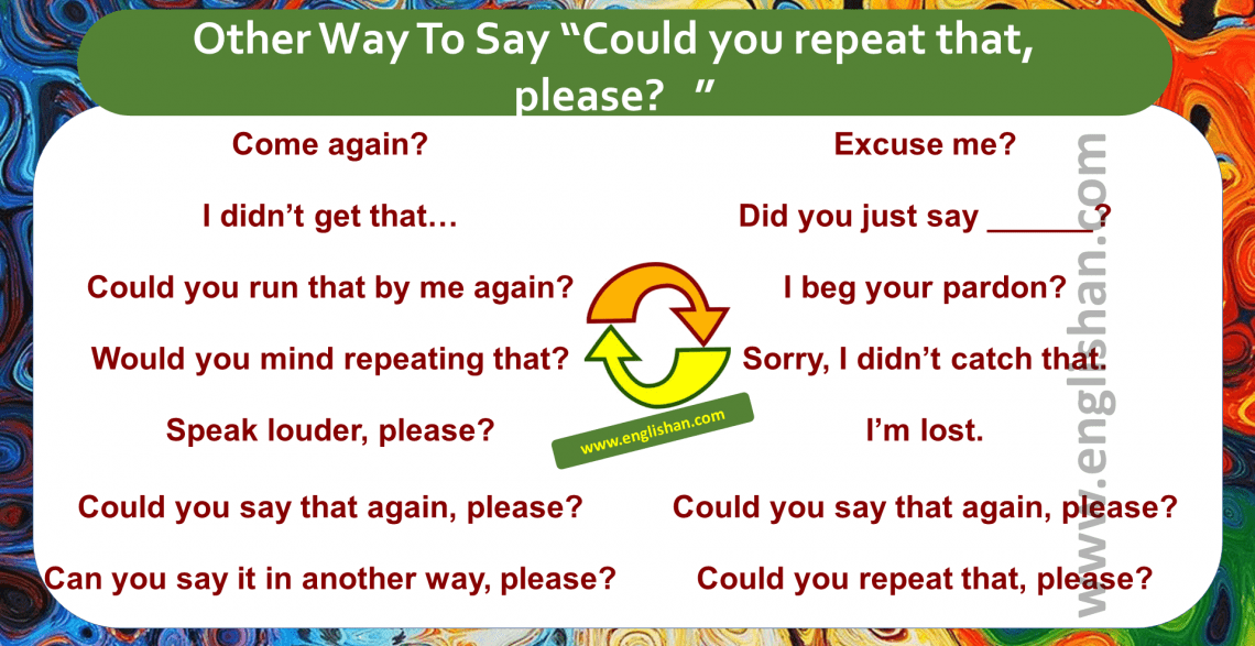 50 Ways to Say "Can You Repeat That Please" • Englishan