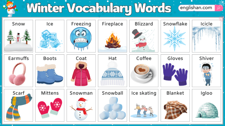 100 Winter Words List • Englishan