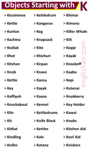 1000+ List of Objects Alphabetically in English • Englishan