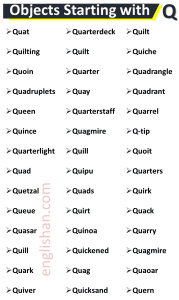 1000+ List of Objects Alphabetically in English • Englishan