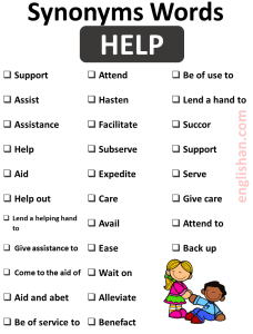 Synonyms of Important Words in English - Englishan