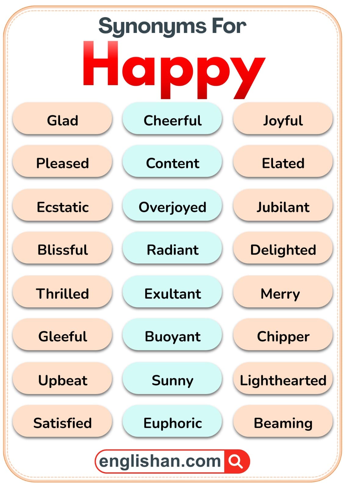 120+ Synonyms for Happy with Meanings and Examples • Englishan
