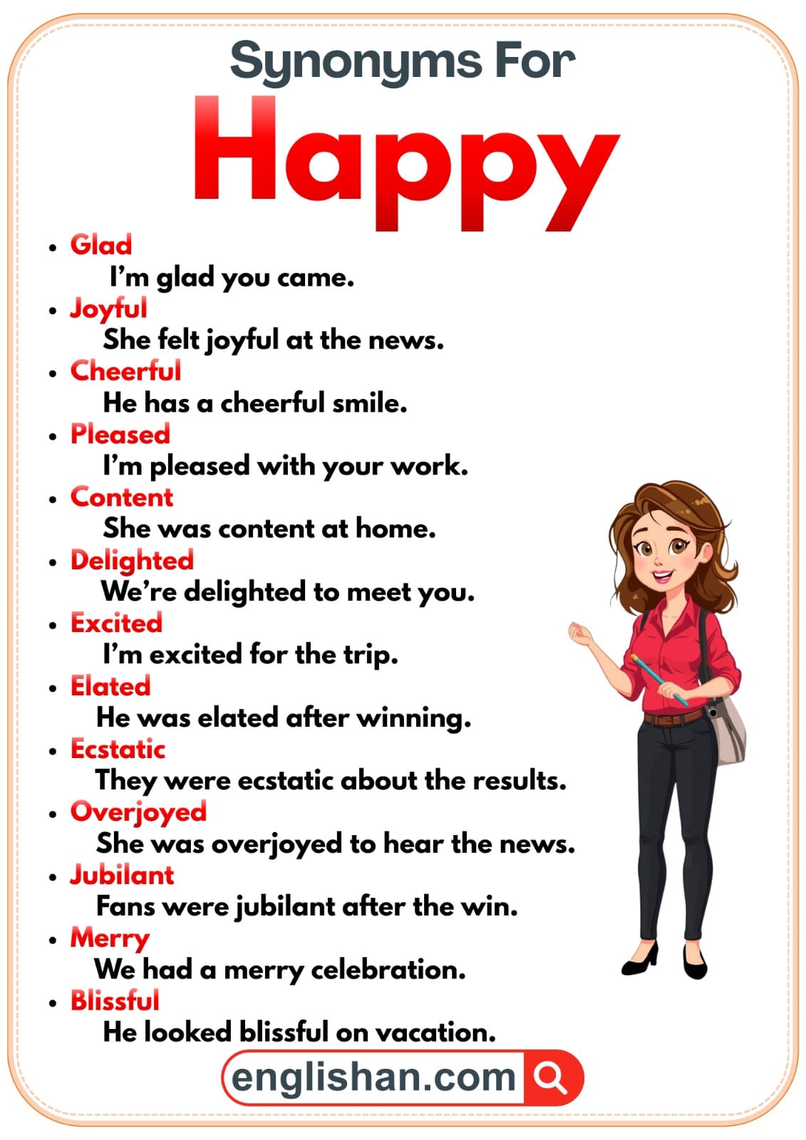 120+ Synonyms for Happy with Meanings and Examples • Englishan