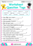 Worksheet Question Tags: Use of Question Tags in Sentences