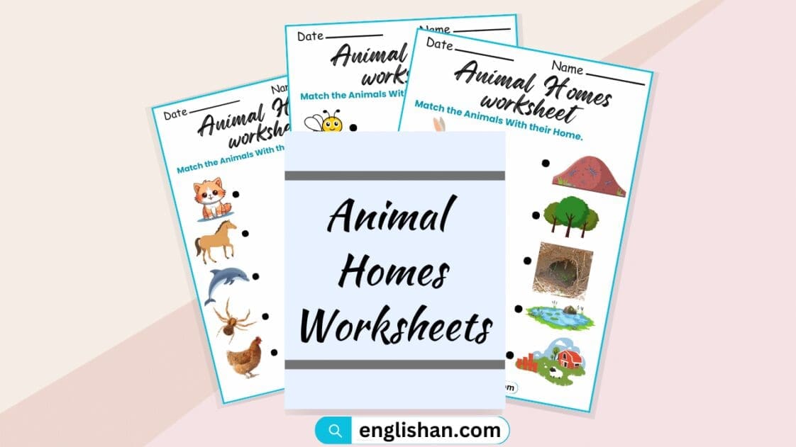 Animal Homes Worksheets in English • Englishan