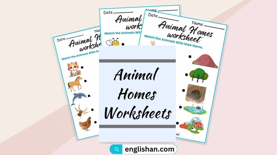Animal Homes Worksheets in English • Englishan