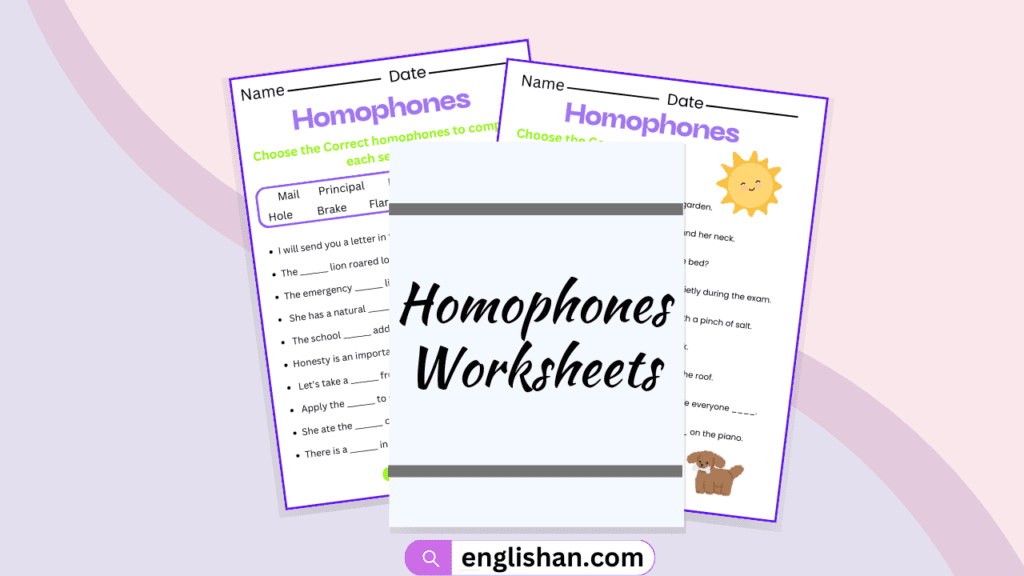 Homophones Worksheets and Exercises with Answers in English