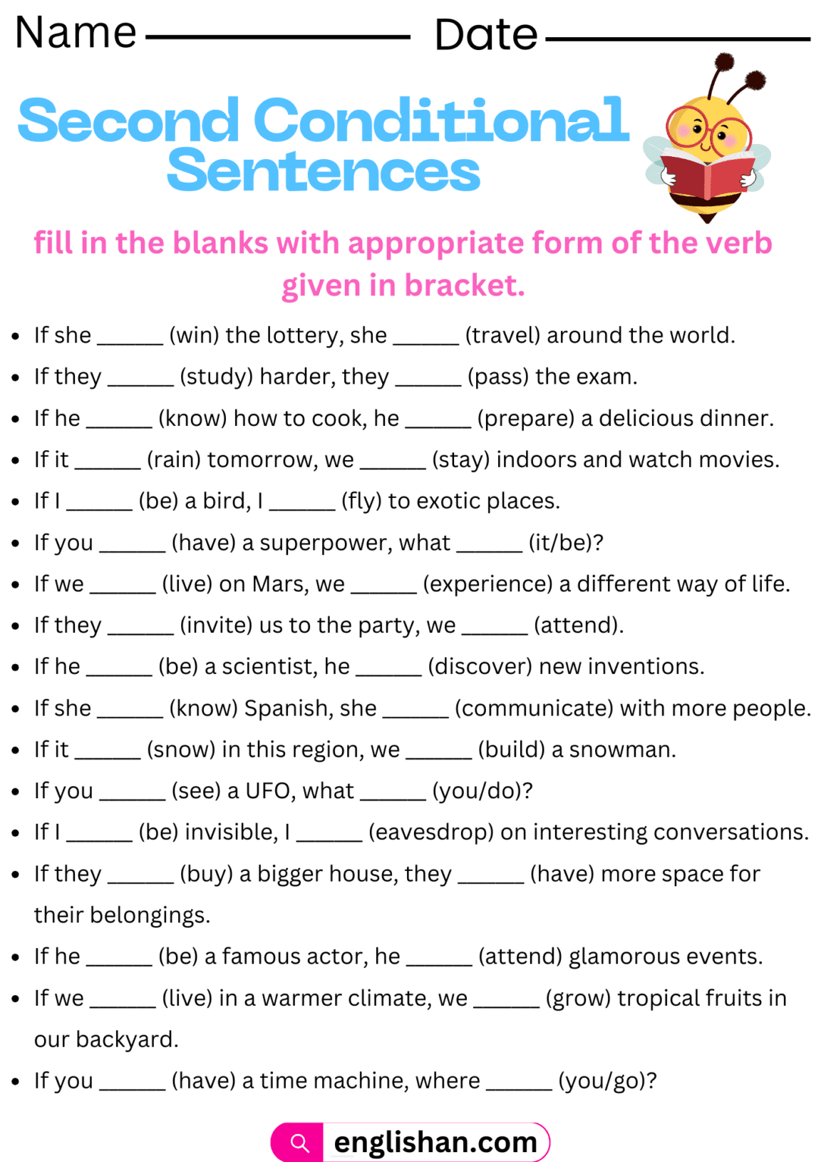 Second Conditional Worksheets and Exercises with Answers