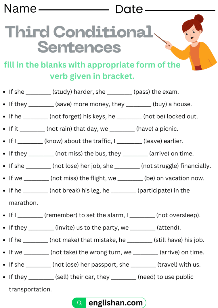 Third Conditional Worksheets and Exercises with Answers