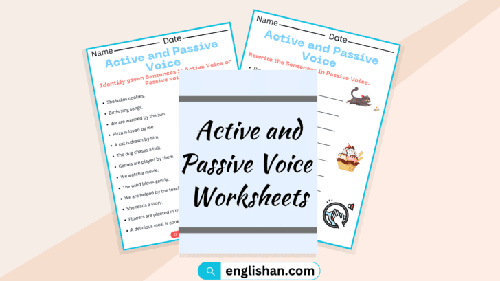 Active and Passive Voice Worksheets with Answers in English