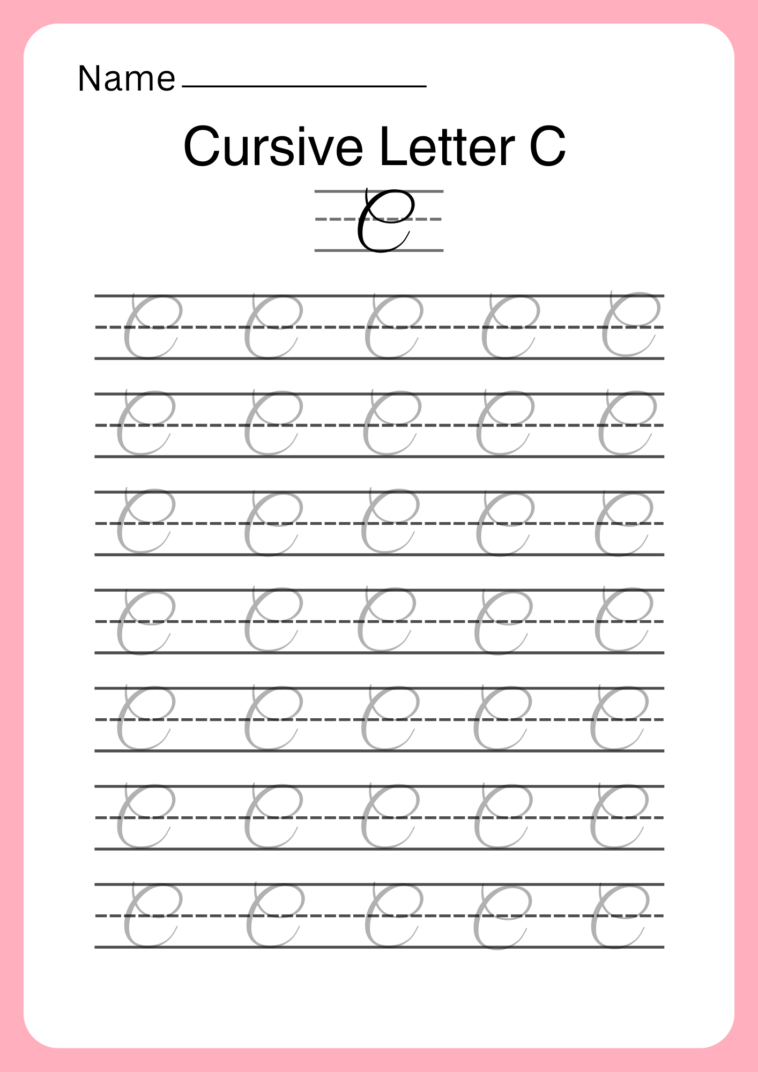 Capital Letters Cursive Writing Worksheets A to Z With PDF