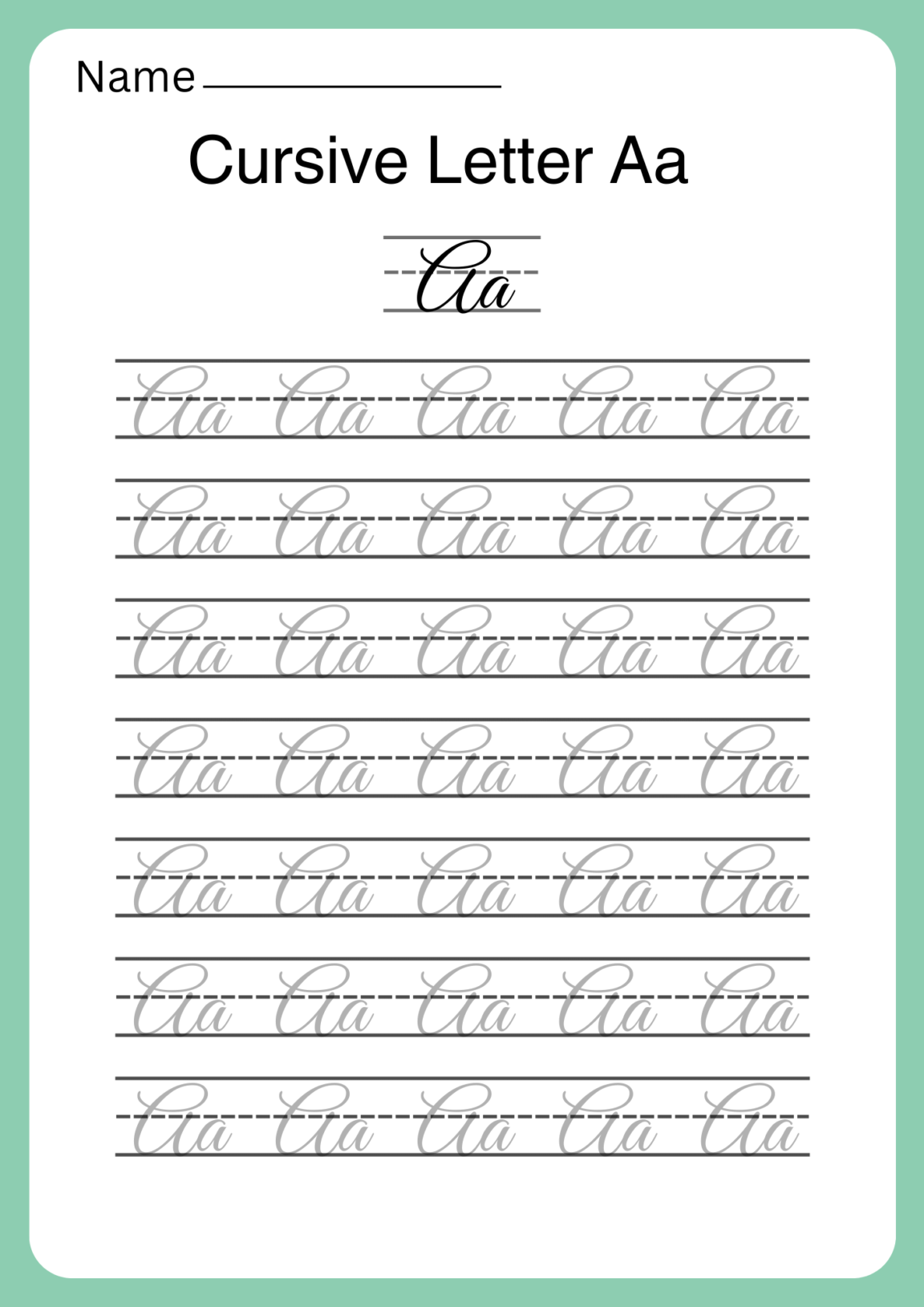 Cursive Writing Worksheets From A to Z with Free PDF
