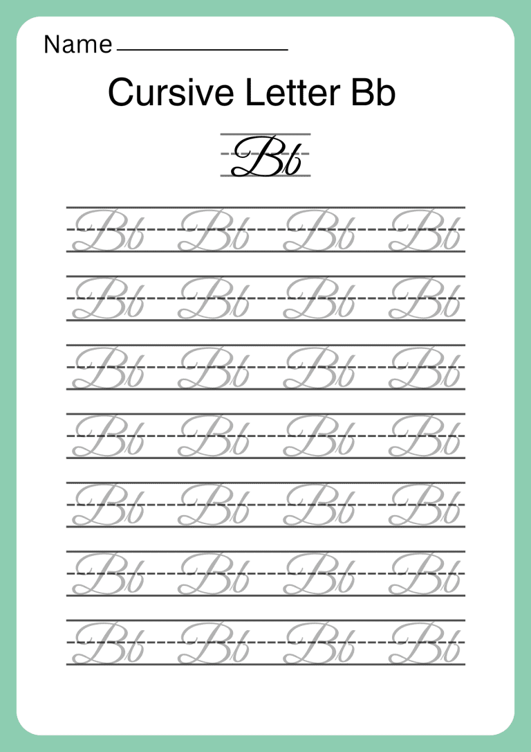Cursive Writing Worksheets From A to Z with Free PDF