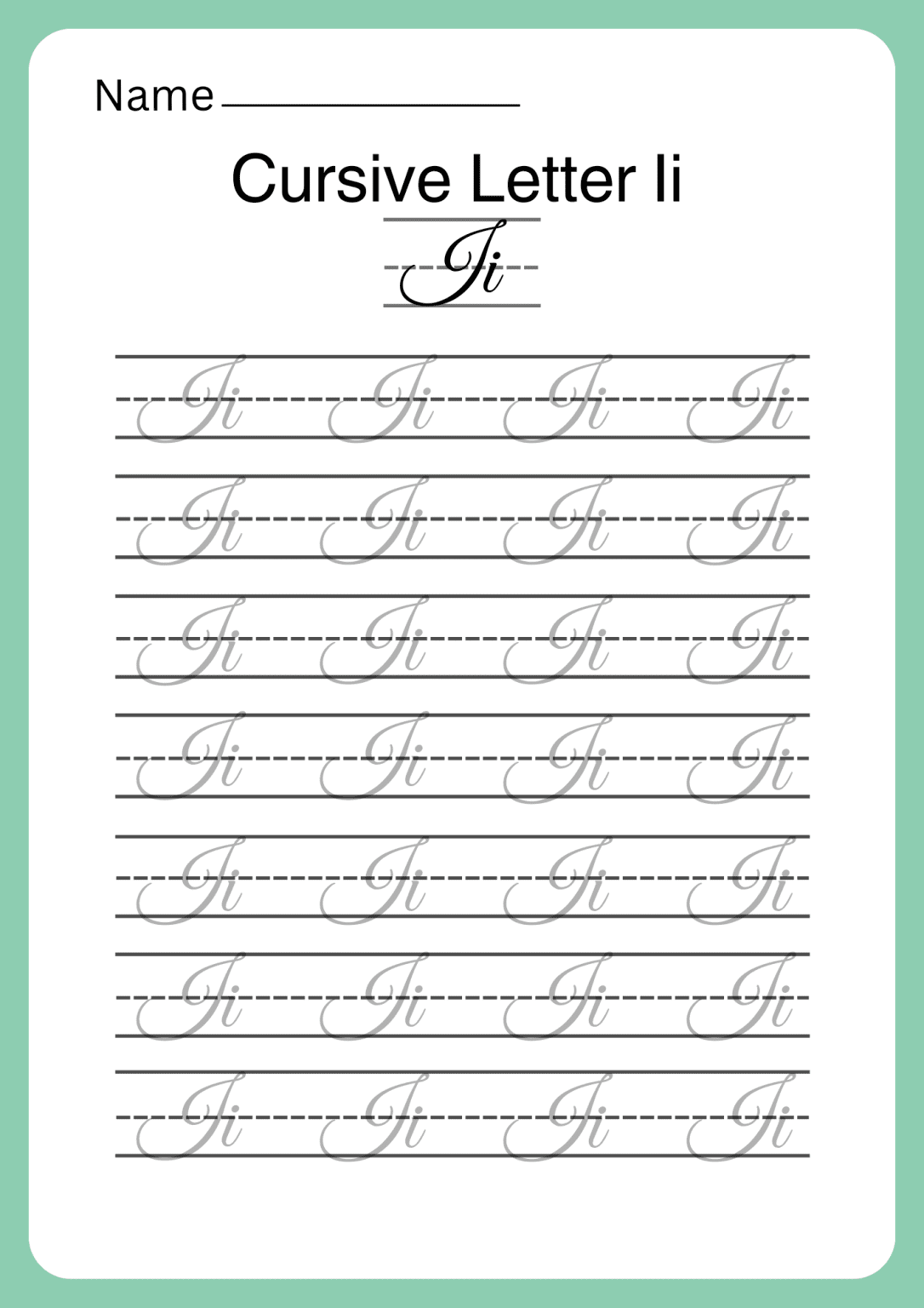Cursive Writing Worksheets From A to Z with Free PDF