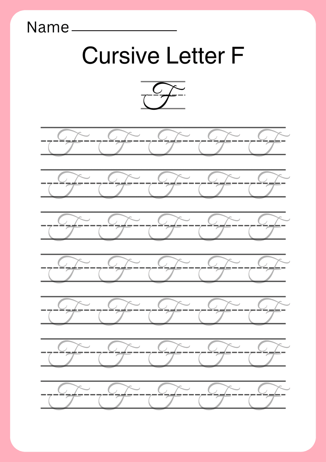 Capital Letters Cursive Writing Worksheets A to Z With PDF