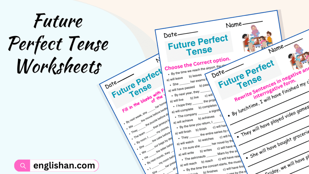 Future Perfect Tense worksheets and Exercises with Answers