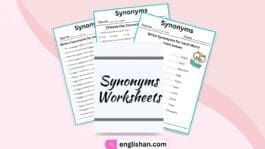 Synonyms Worksheets and Exercises with Answers in English