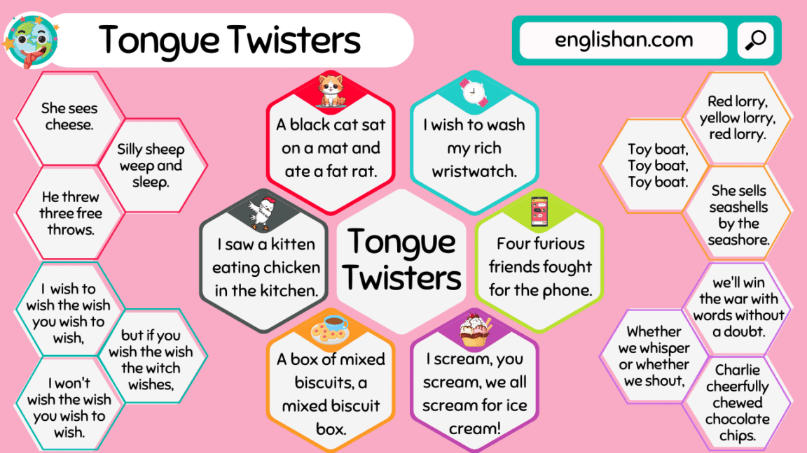 30 Popular Tongue Twisters for Beginners in English • Englishan