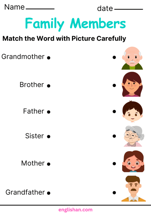 Family Members Worksheets and Exercises with Answers
