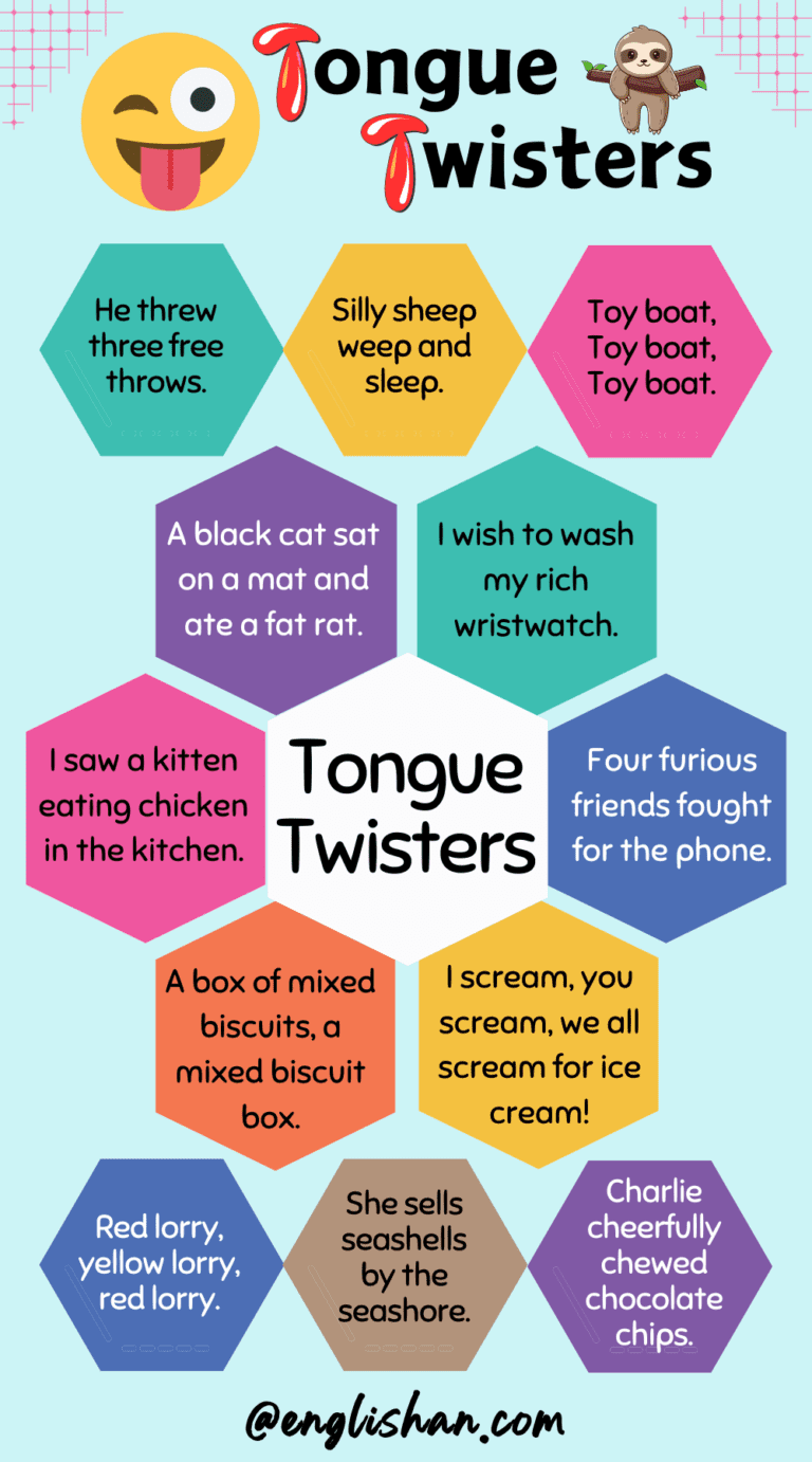 30 Popular Tongue Twisters for Beginners in English • Englishan