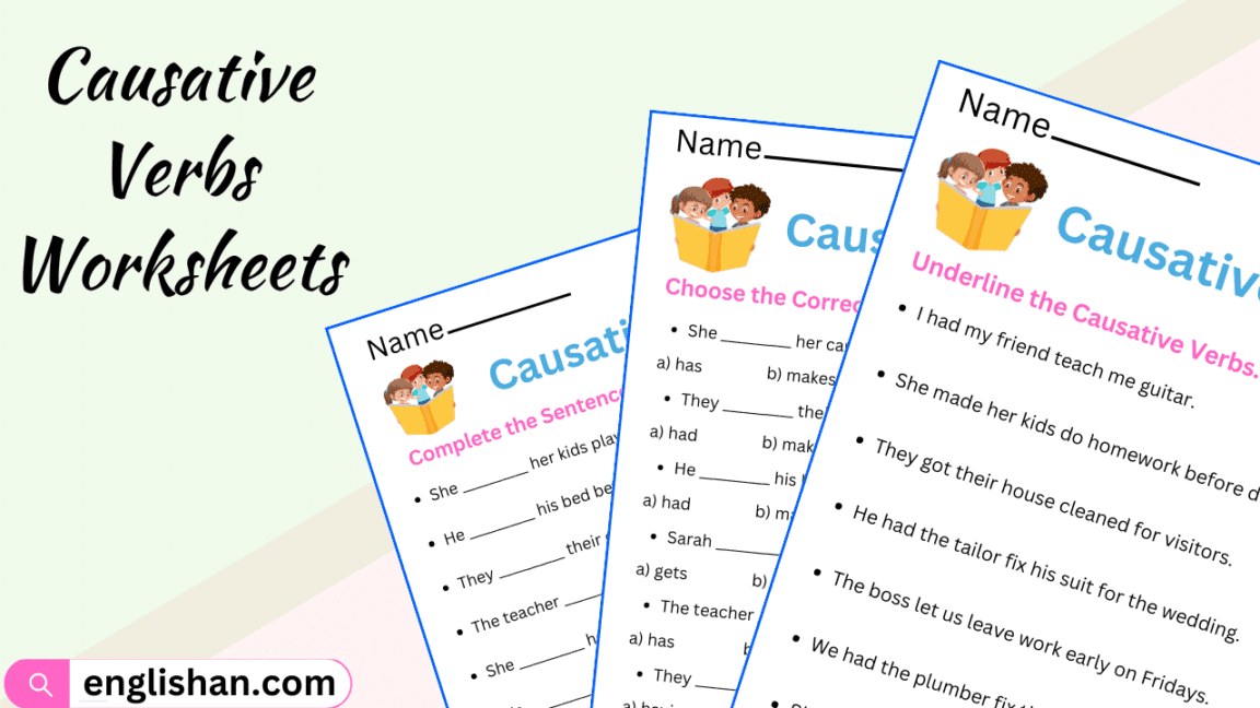 Causative Verbs Worksheets and Exercises with Answers