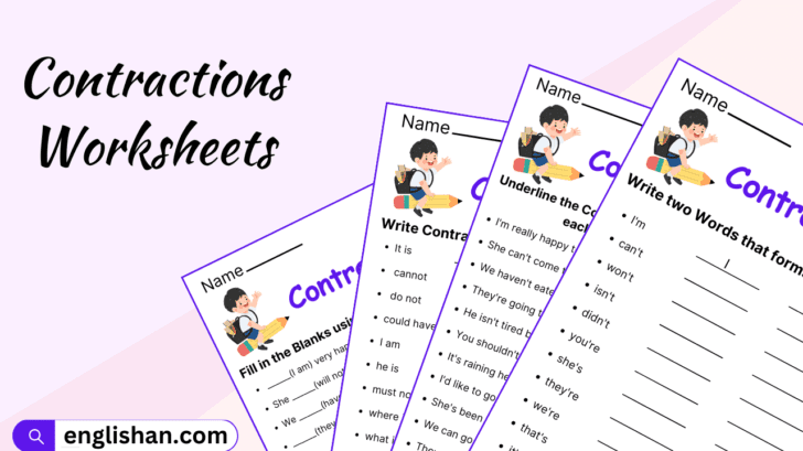 Contractions Worksheets and Exercises with Answers