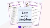Since and For Worksheets and Exercises with Answers • Englishan