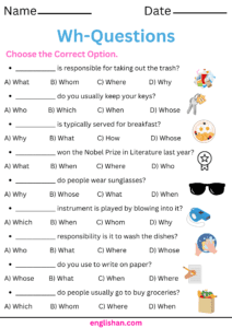4 Wh Questions Worksheets with Answers • Englishan