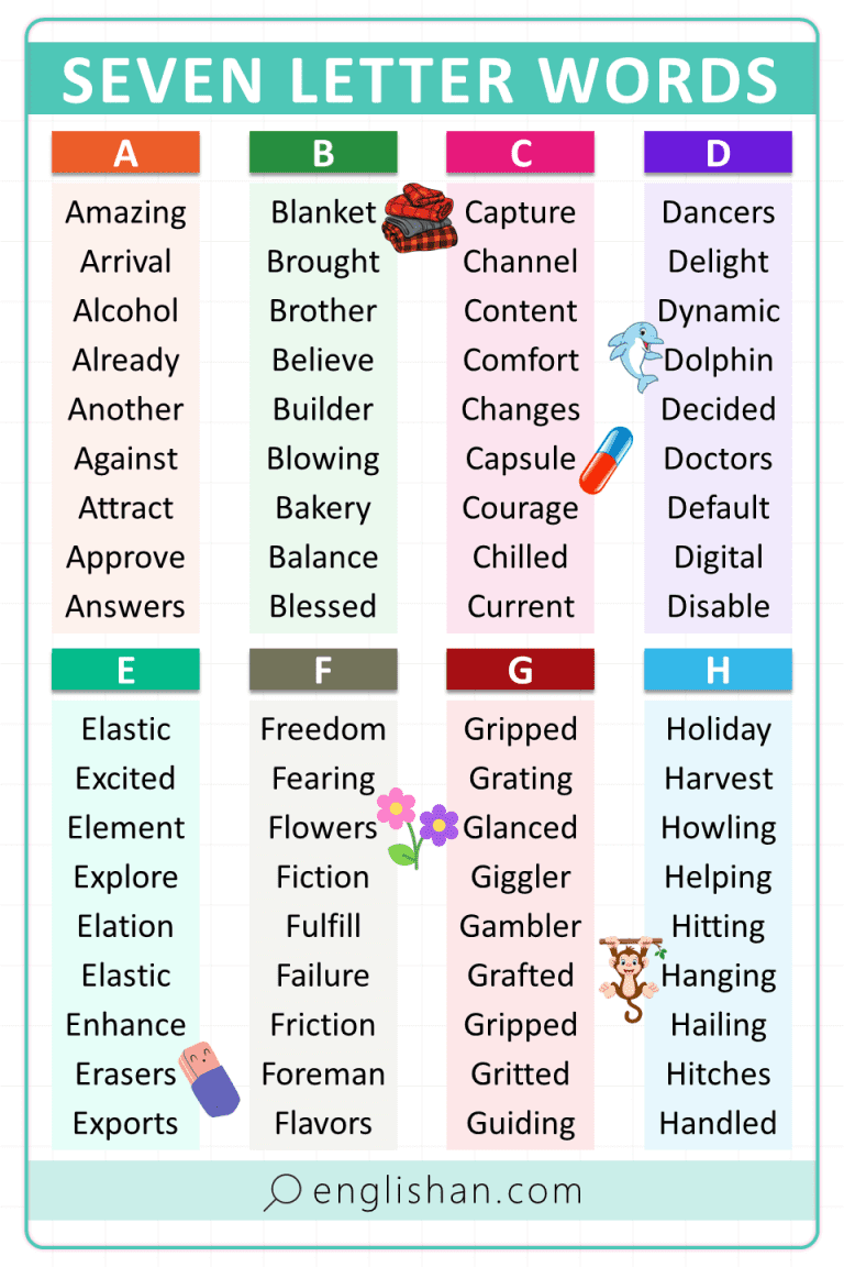 7 Letter Words in English - List of 210 Words • Englishan