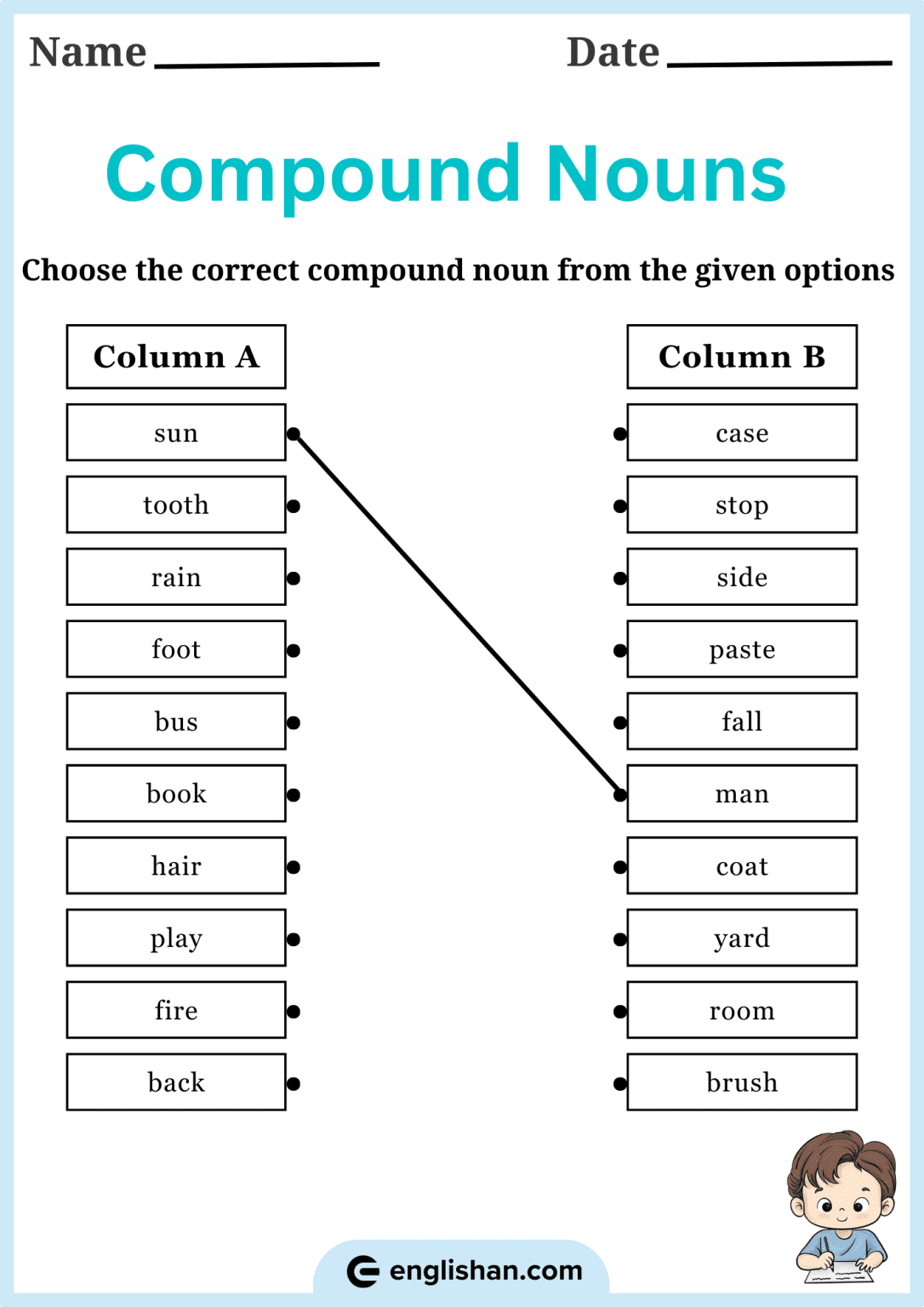 Compound Nouns Worksheets with Answers