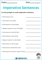 Imperative Sentences Worksheets with Answers