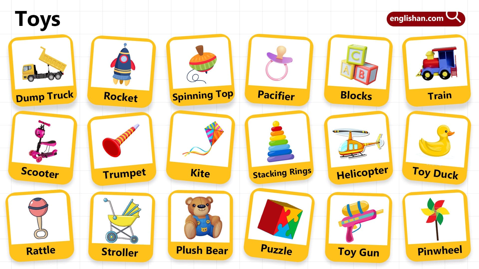 Toys Names for Kids: Perfect for Learning and Fun • Englishan