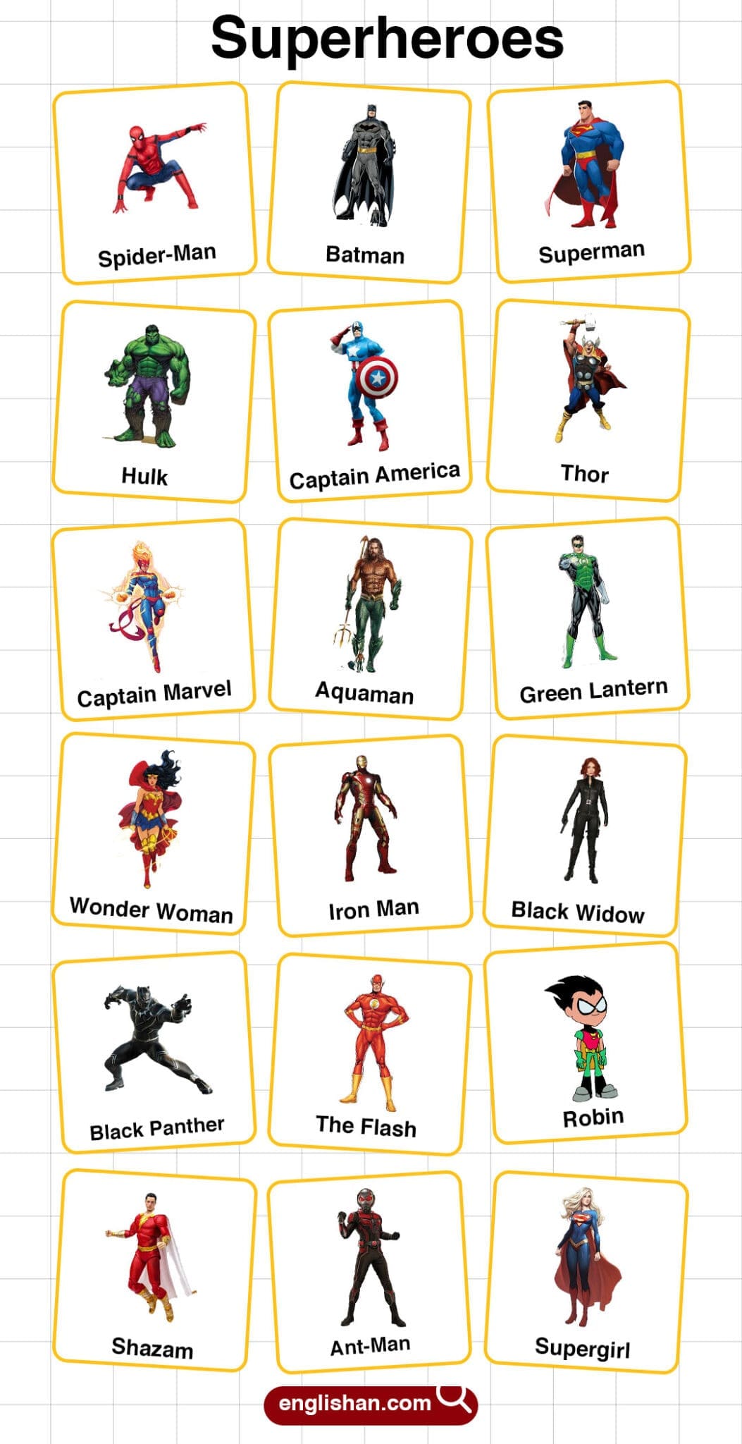 Superheroes Names by Teams, Types & Cool Powers