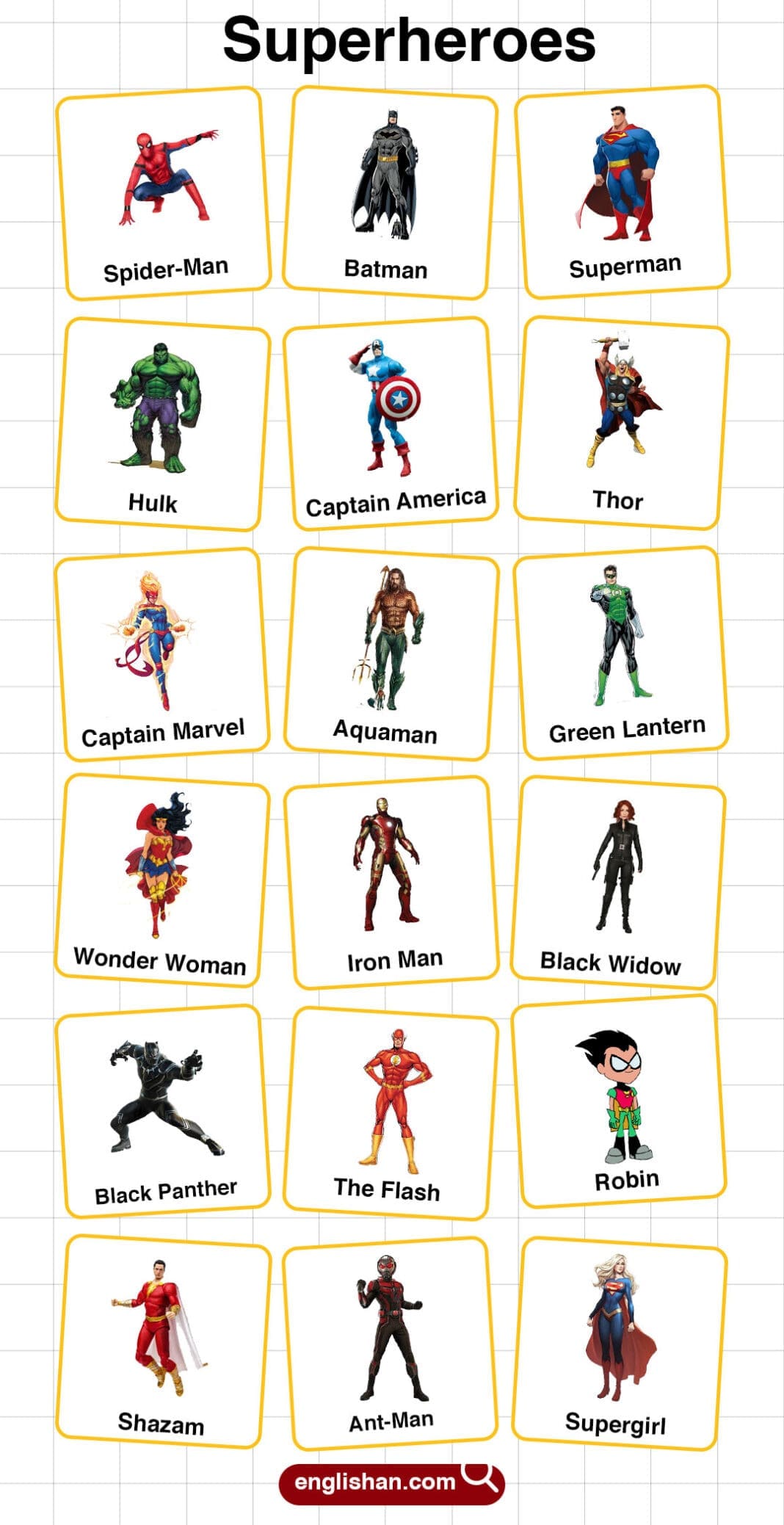 Superheroes Names by Teams, Types & Cool Powers