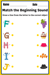 Match the Beginning Sound Worksheets | High-Quality PDF