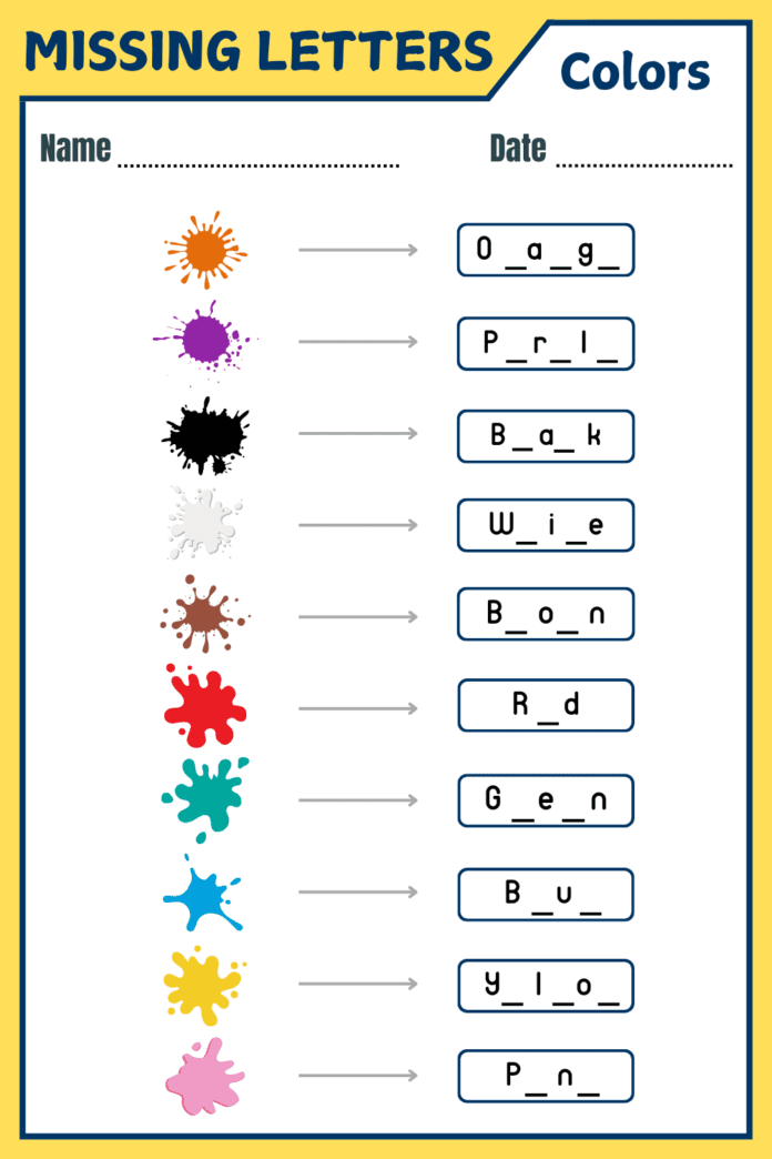Missing Letters Worksheets with Answers – High-Quality PDF