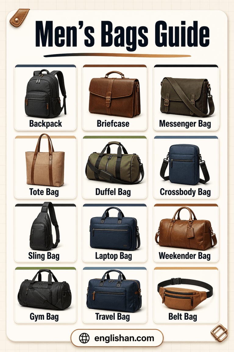150+ Types of Bags with Names, Pictures, and Uses • Englishan