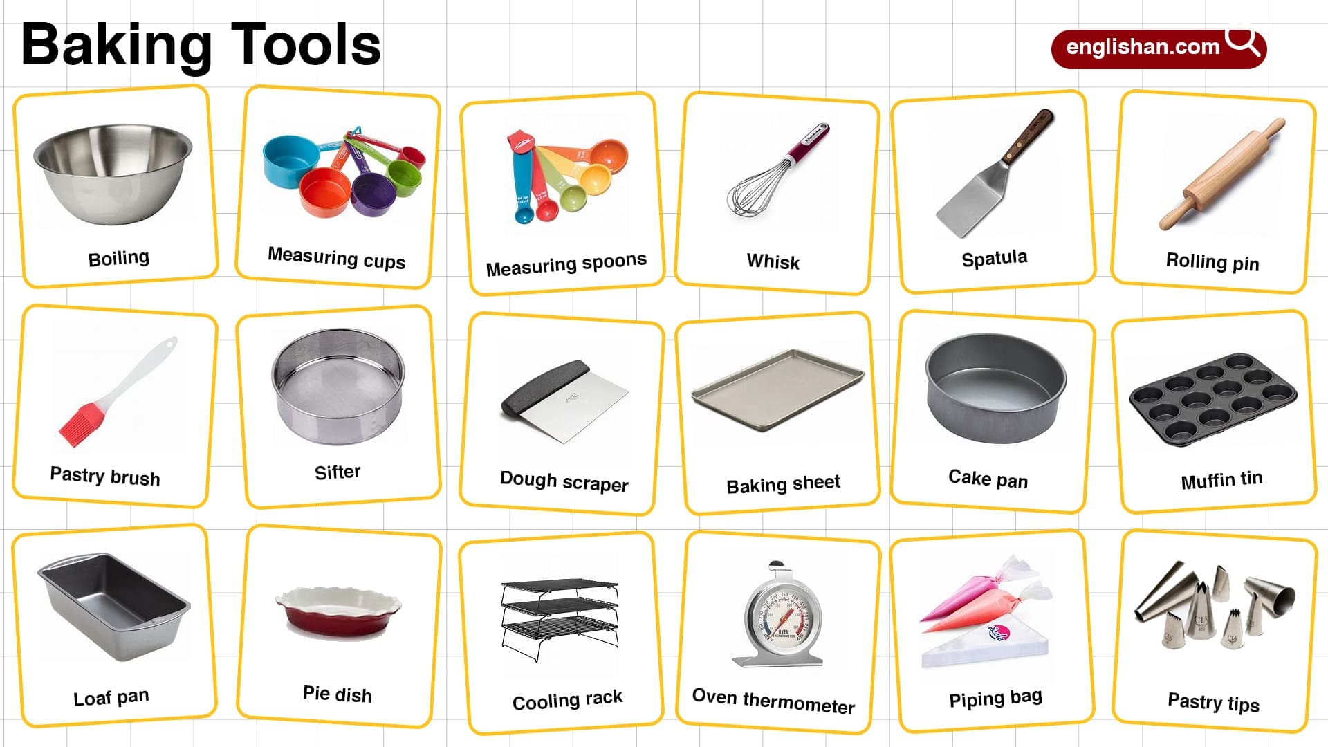 Baking Tools Names with their Pictures • Englishan