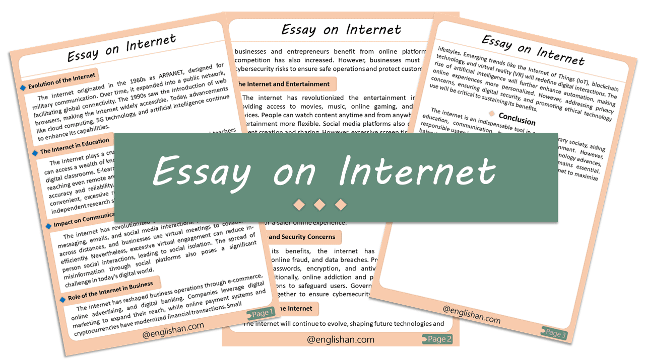Internet Essay – 10 Lines, 250 Words, and 500 Words