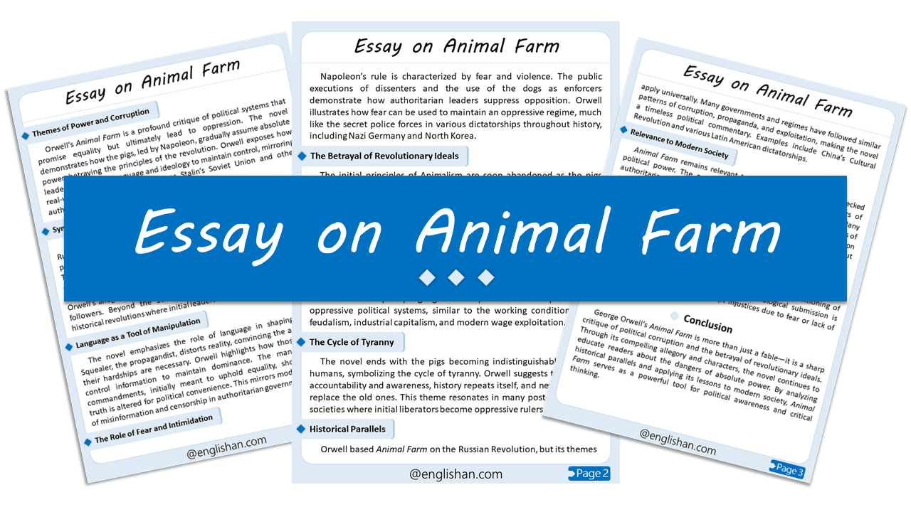 Animal Farm Essay – 10 Lines, 250 Words, and 500 Words