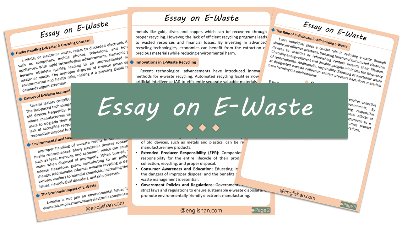 E-Waste Essay – 10 Lines, 250 Words, and 500 Words