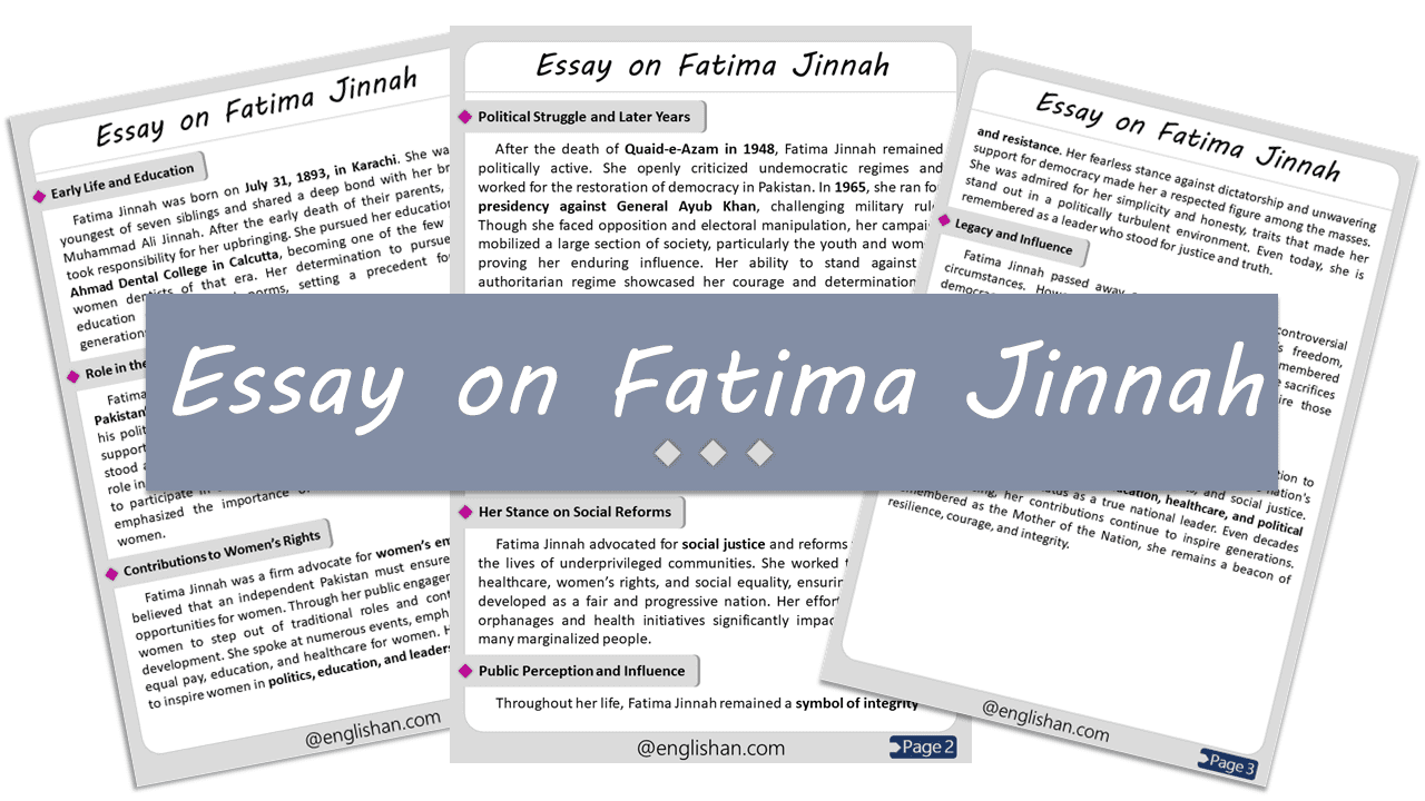 Fatima Jinnah Essay – 10 Lines, 250 Words, and 500 Words