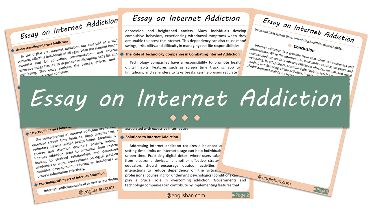 Internet Addiction Essay – 10 Lines, 250 Words, and 500 Words