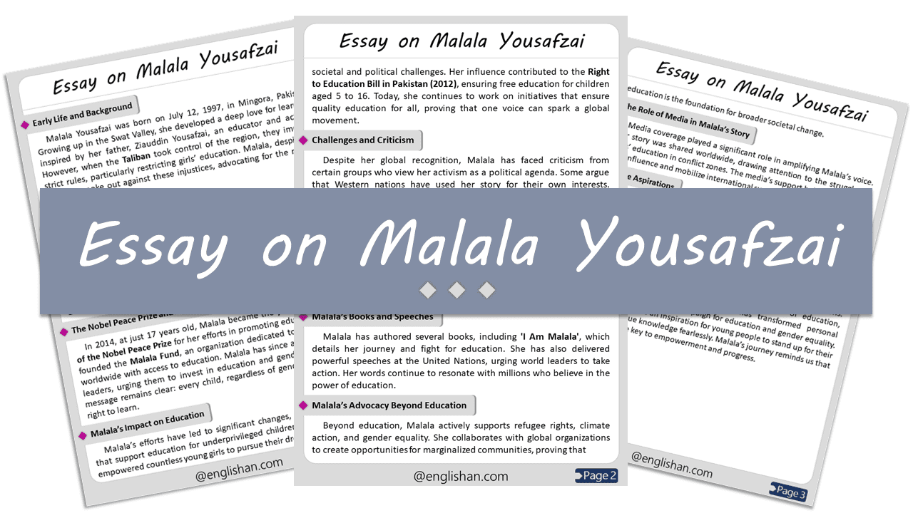 Malala Yousafzai Essay – 10 Lines, 250 Words, and 500 Words